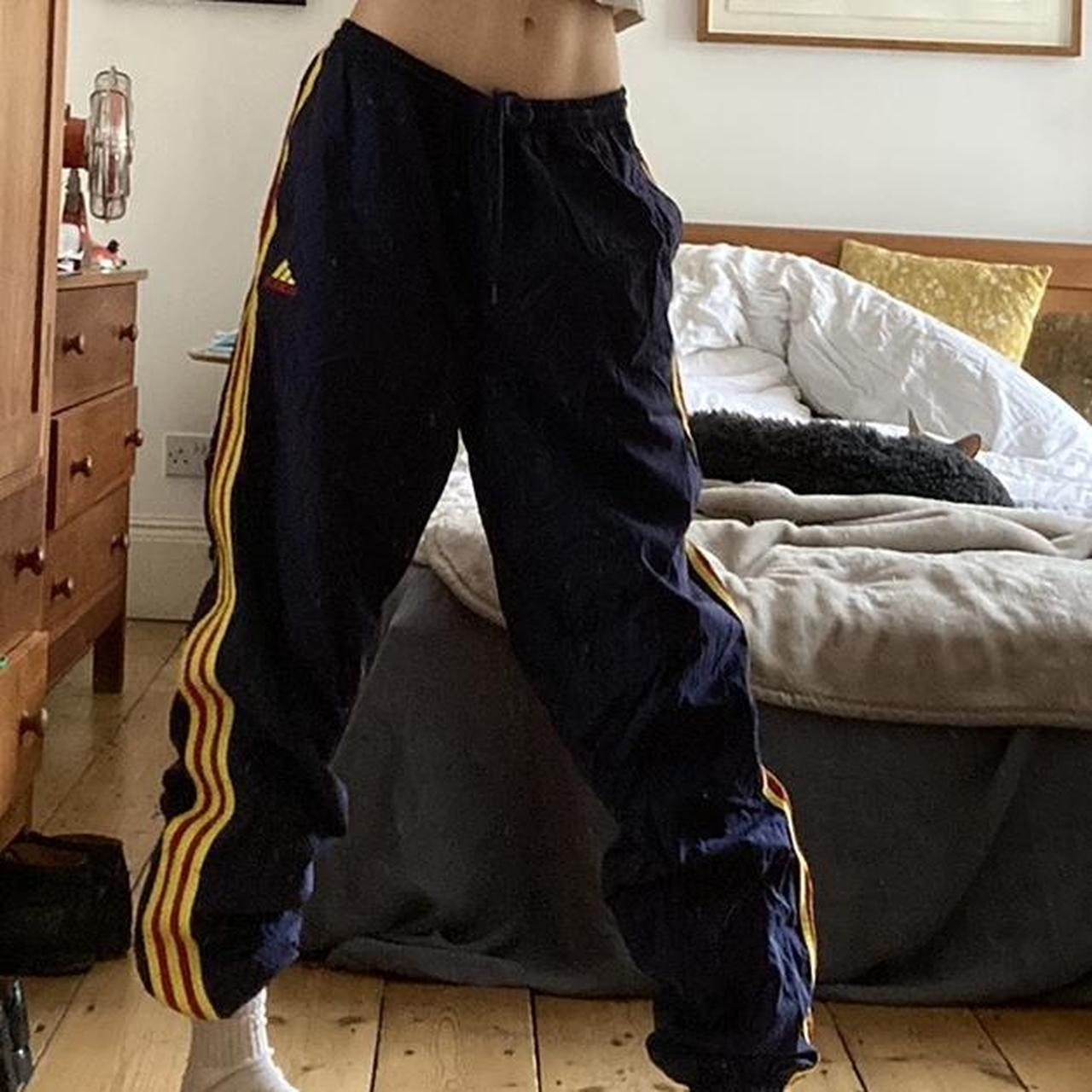 Adidas insulated shell suit tracksuit bottoms size... - Depop