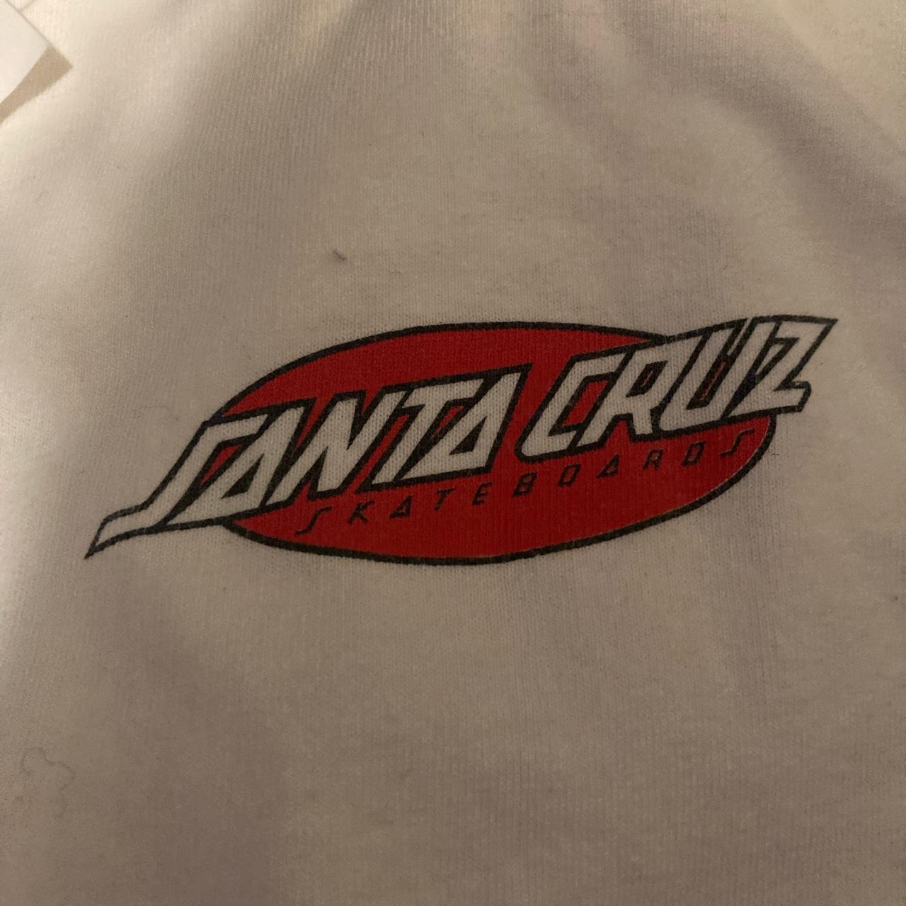 Santa Cruz skateboards white longsleeve top Design... - Depop
