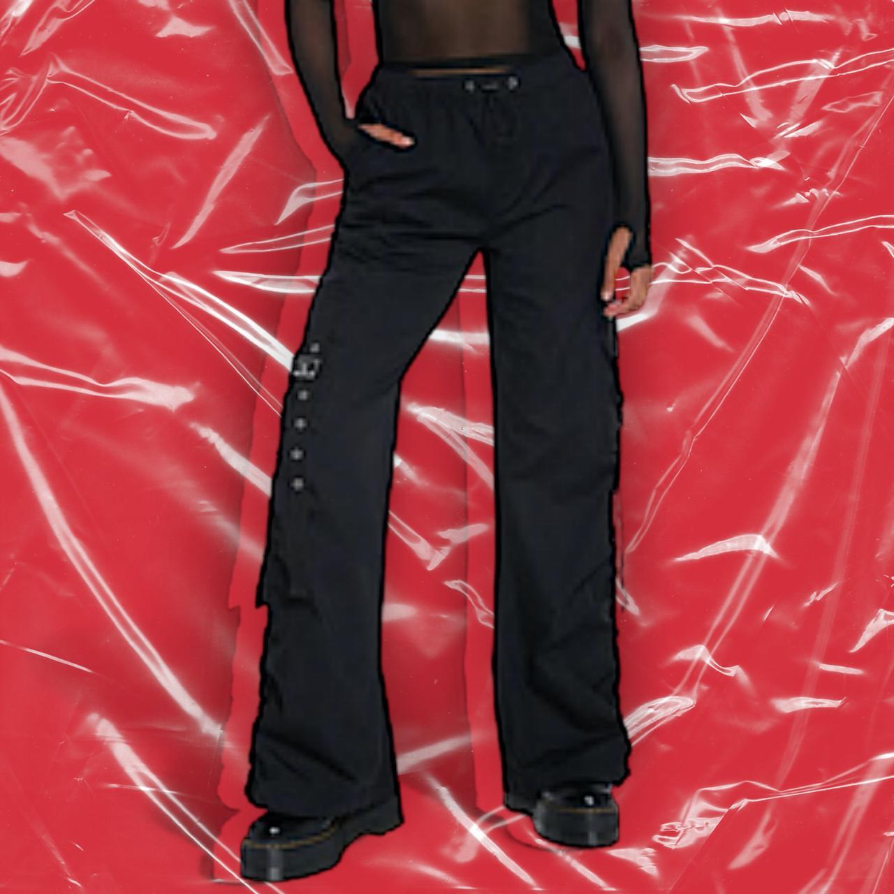 Social Collision Black Grommet Strap Wide Leg Depop