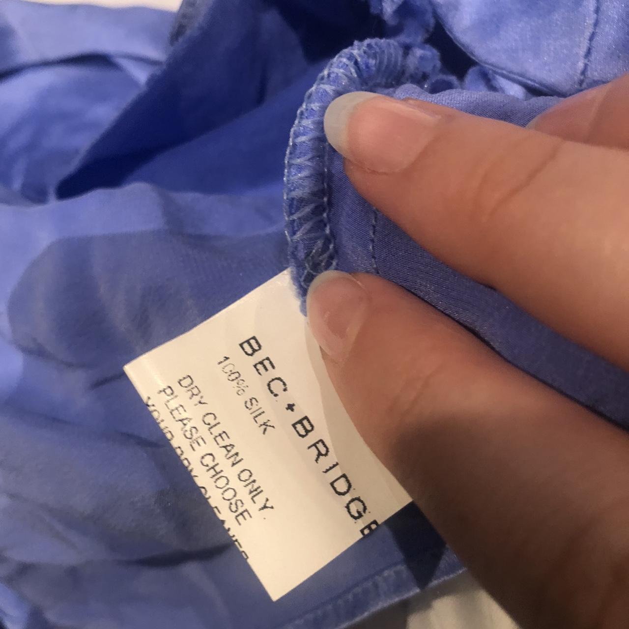 Bec & Bridge Women's Purple and Blue Shirt | Depop