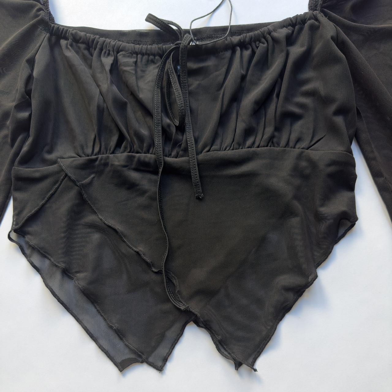 New Dolls Kill Mesh Flare Crop Top #dollskill... - Depop