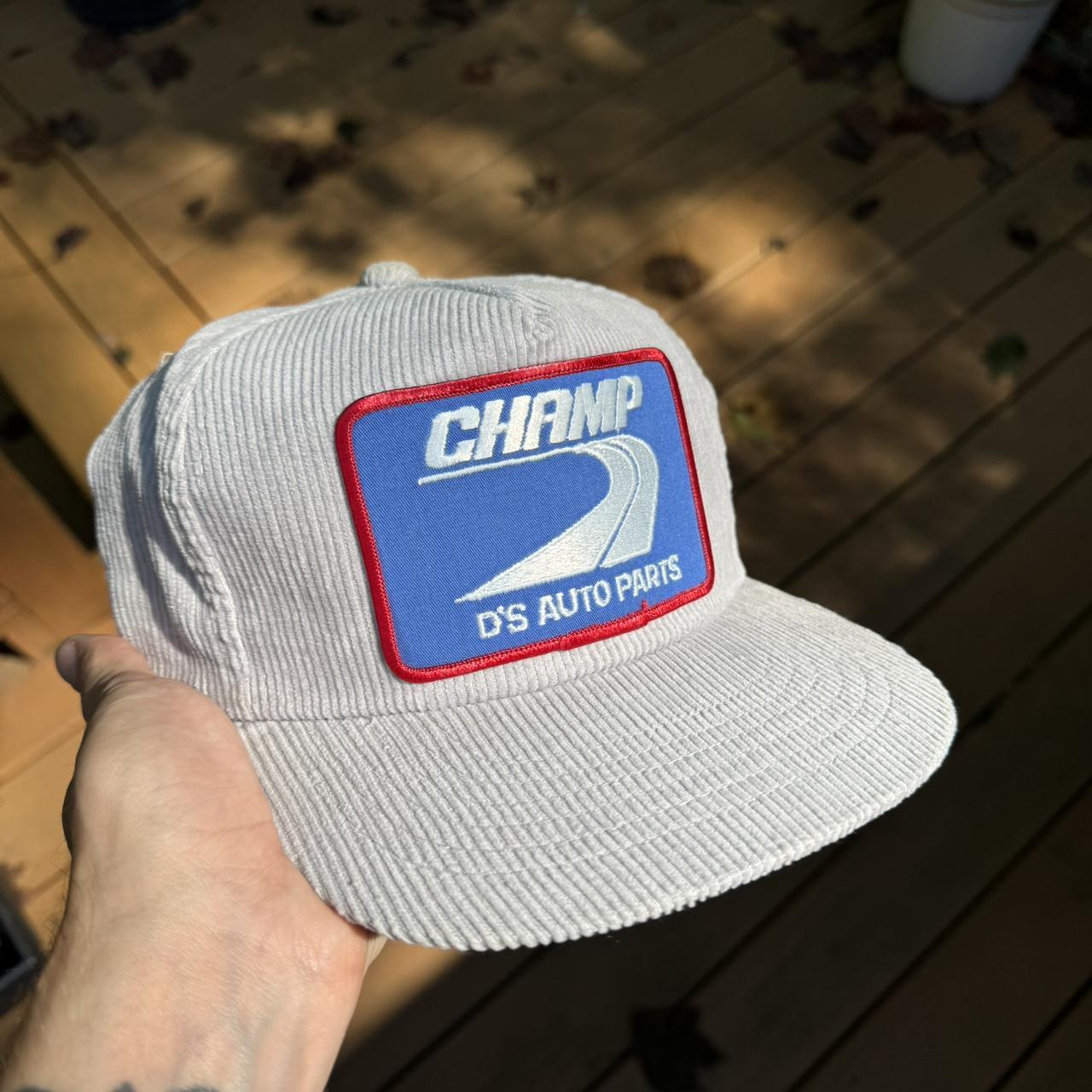Corduroy Grey SnapBack Hat Champ Auto Parts... | Depop