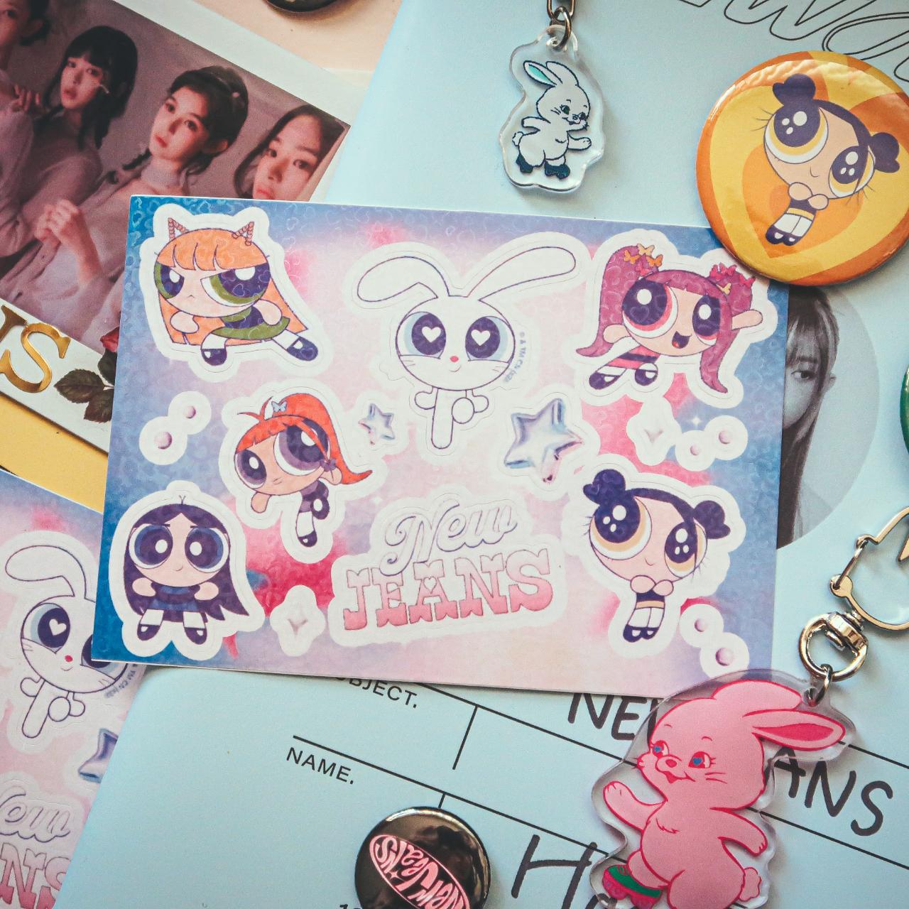 NewJeans Powerpuff sticker sheet! Super cute sticker... - Depop