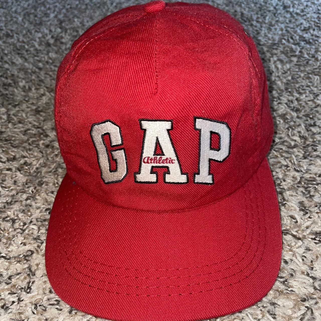 Vintage Made In USA GAP Athletics Hat Red One size... - Depop