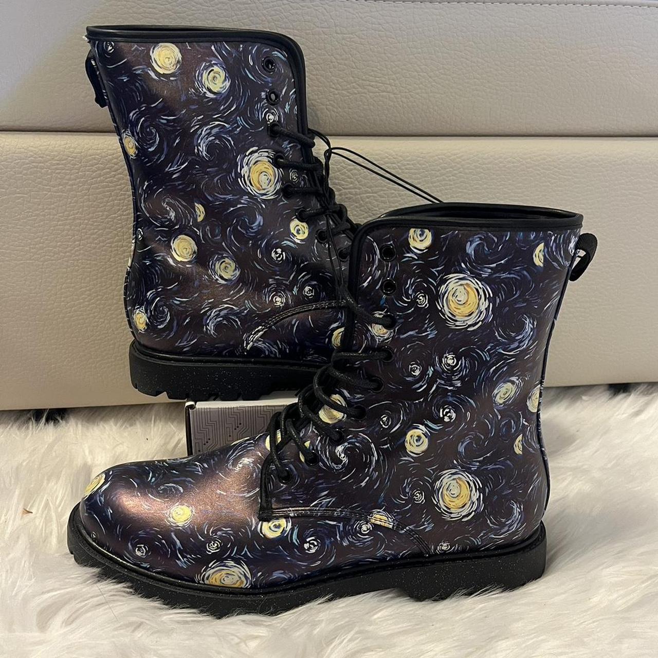 NWT Hot topic starry night combat boots They’re... - Depop