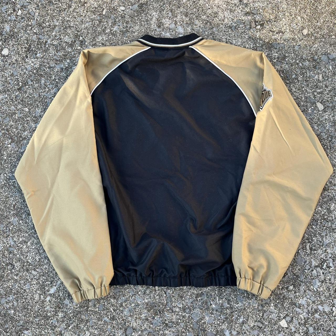 Vintage Purdue University Black and Gold Windbreaker... - Depop
