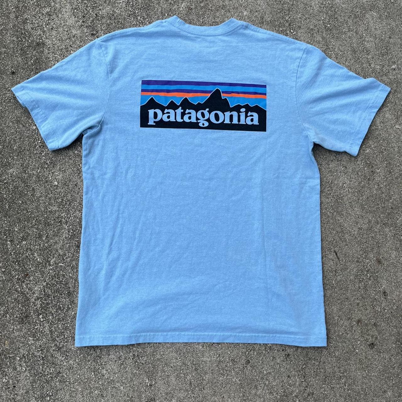 Mens Patagonia Light Blue Outdoor Hiking Essential... - Depop
