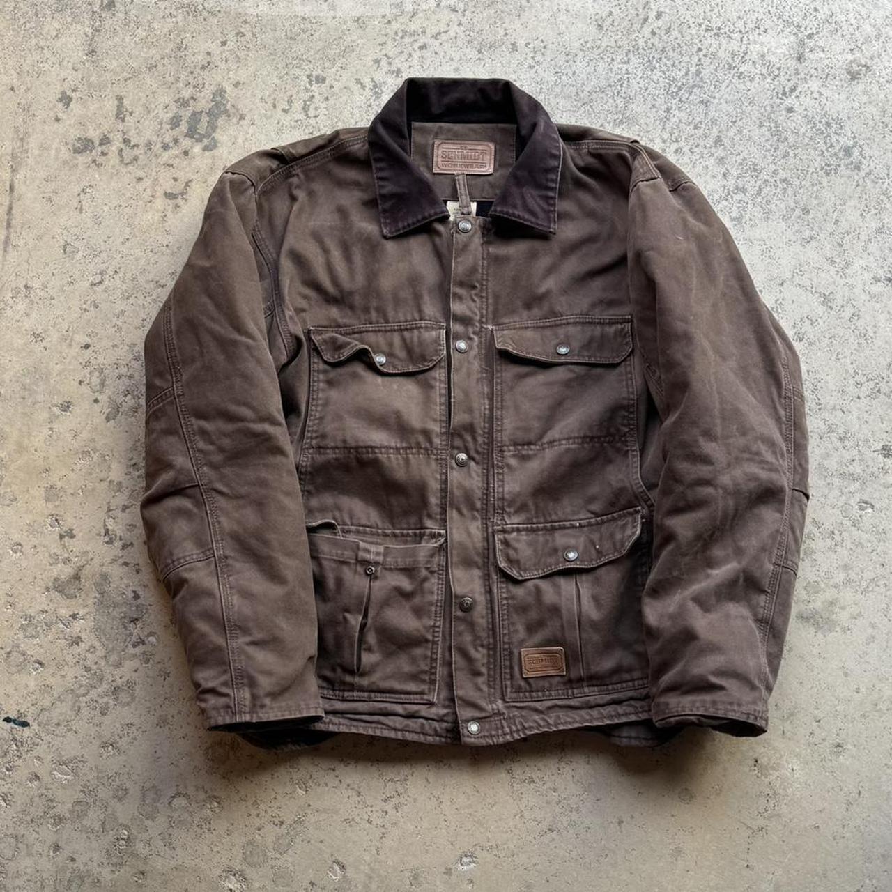 Vintage chocolate brown chore jacket multi pocket... - Depop