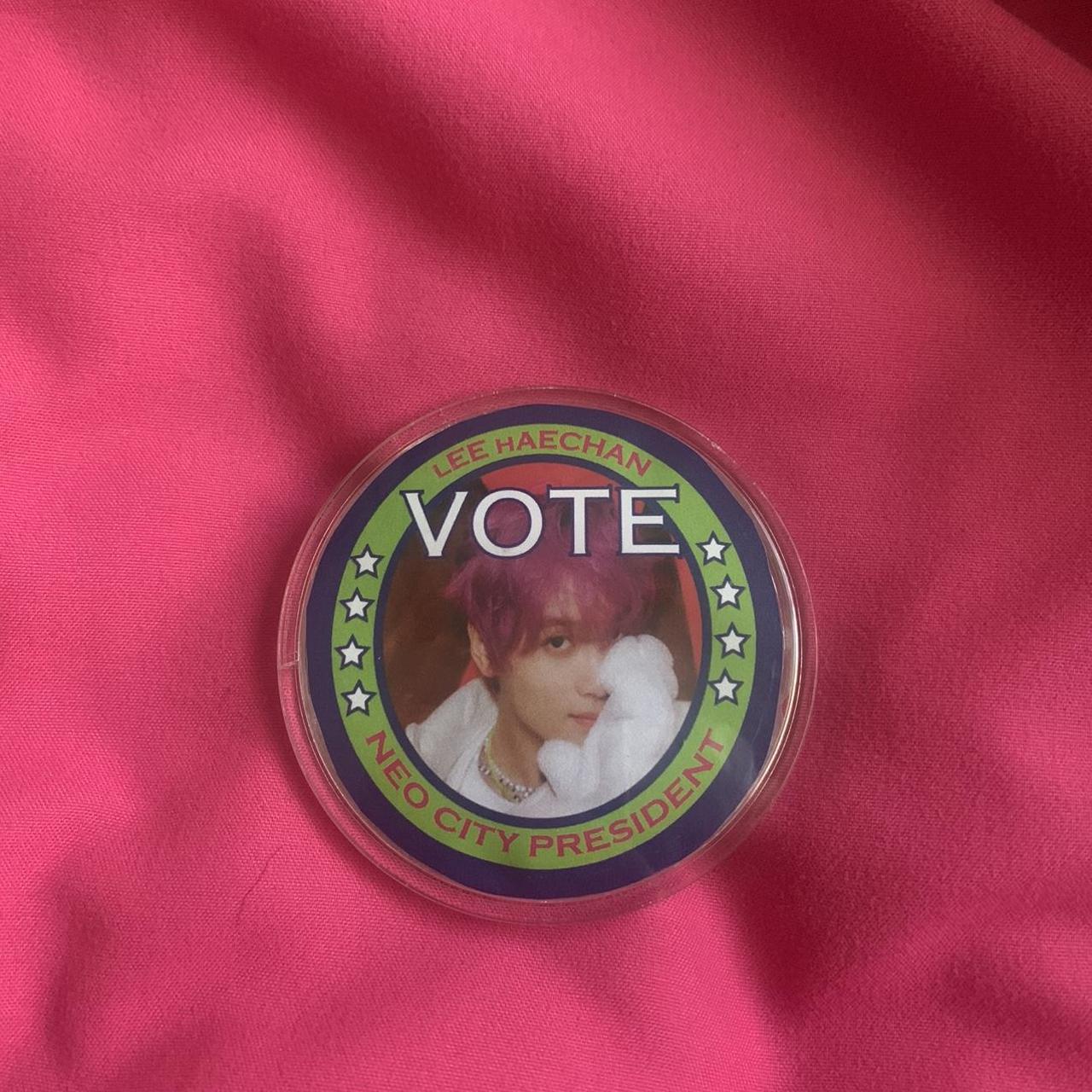 nct dream vote 4 haechan pin badge !! size: 2.4in... - Depop