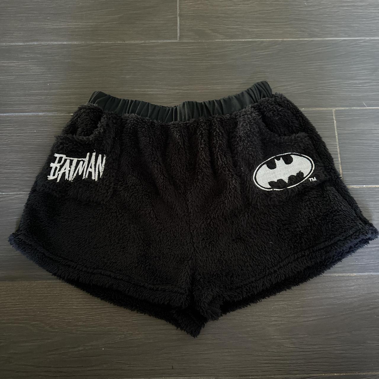 batman fuzzy pajama shorts. really fluffy & soft... - Depop