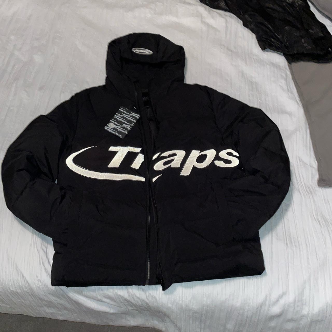 Trapstar Hyperdrive Hooded Puffer Black / Black... - Depop