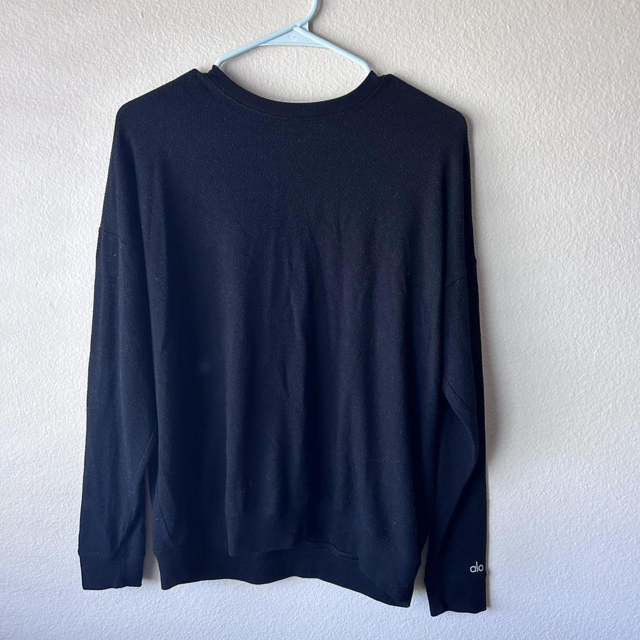 Alo Yoga Black Crewneck Vintage, worn-in look No... - Depop