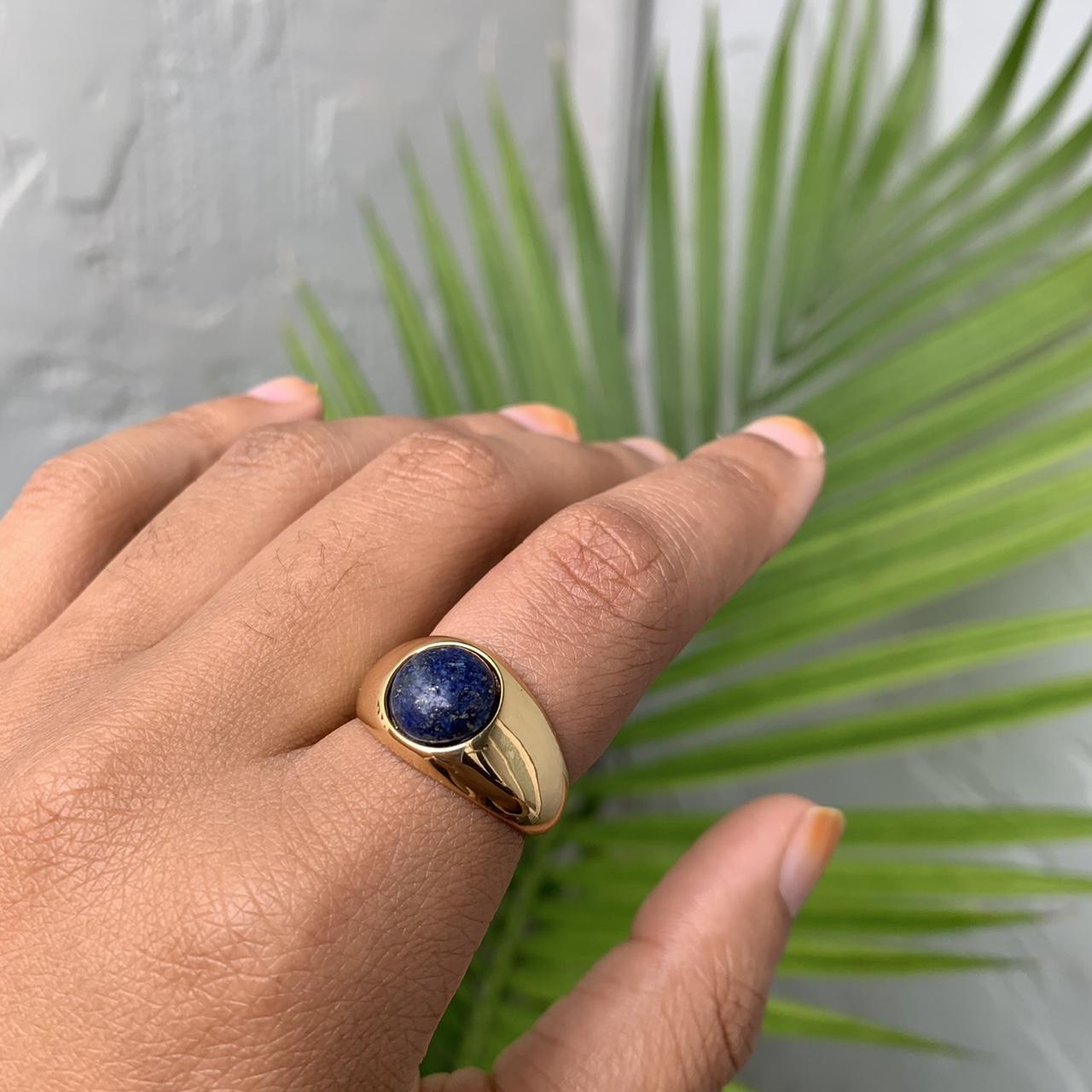 🌱🌱 Beautiful Gold & Blue Stone Ring 🌱🌱 〰️ > Size: 8 >... - Depop