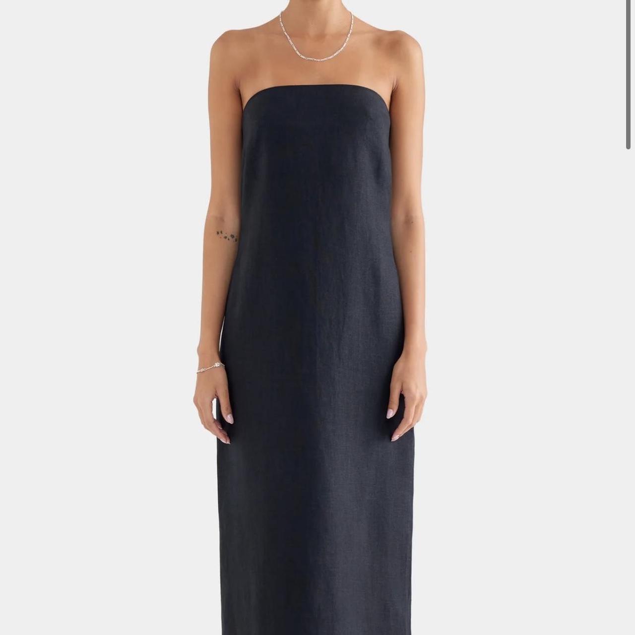 Venroy Linen Strapless Maxi Dress IN WHITE sold... | Depop