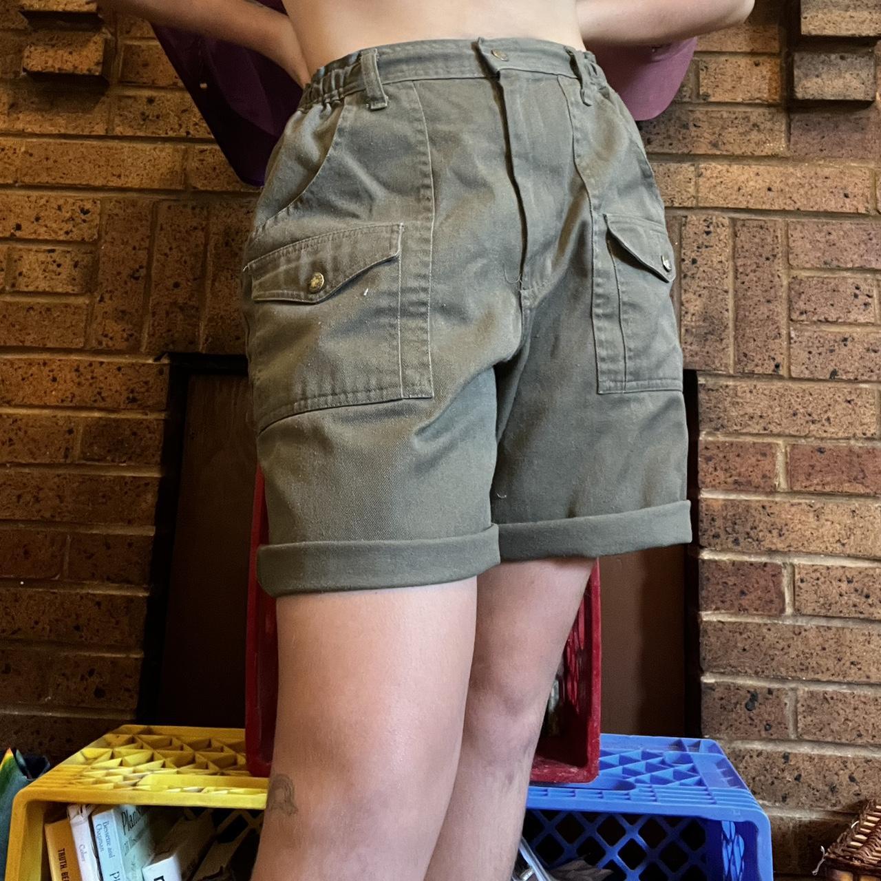 vintage boy scouts official uniform shorts - olive... - Depop