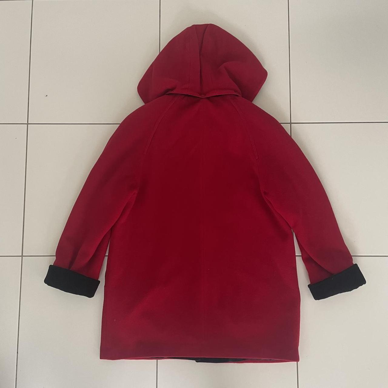 Astraka women’s red coat with detachable hood size... | Depop