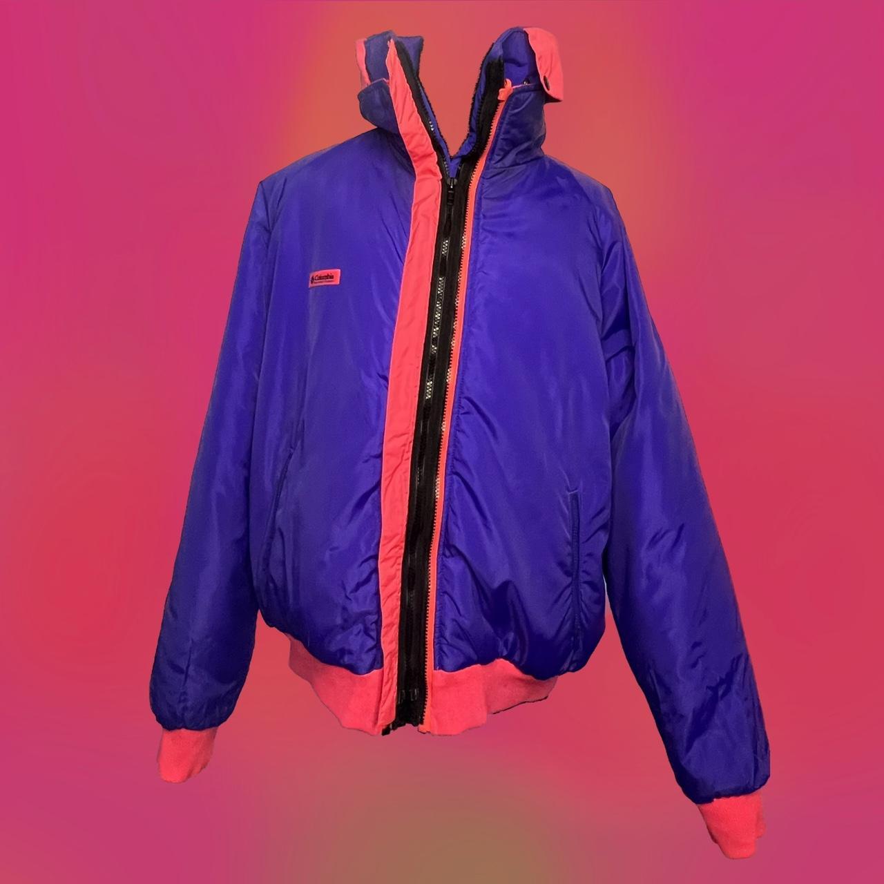 80s neon Ski jacket -Double layered, separates into... - Depop