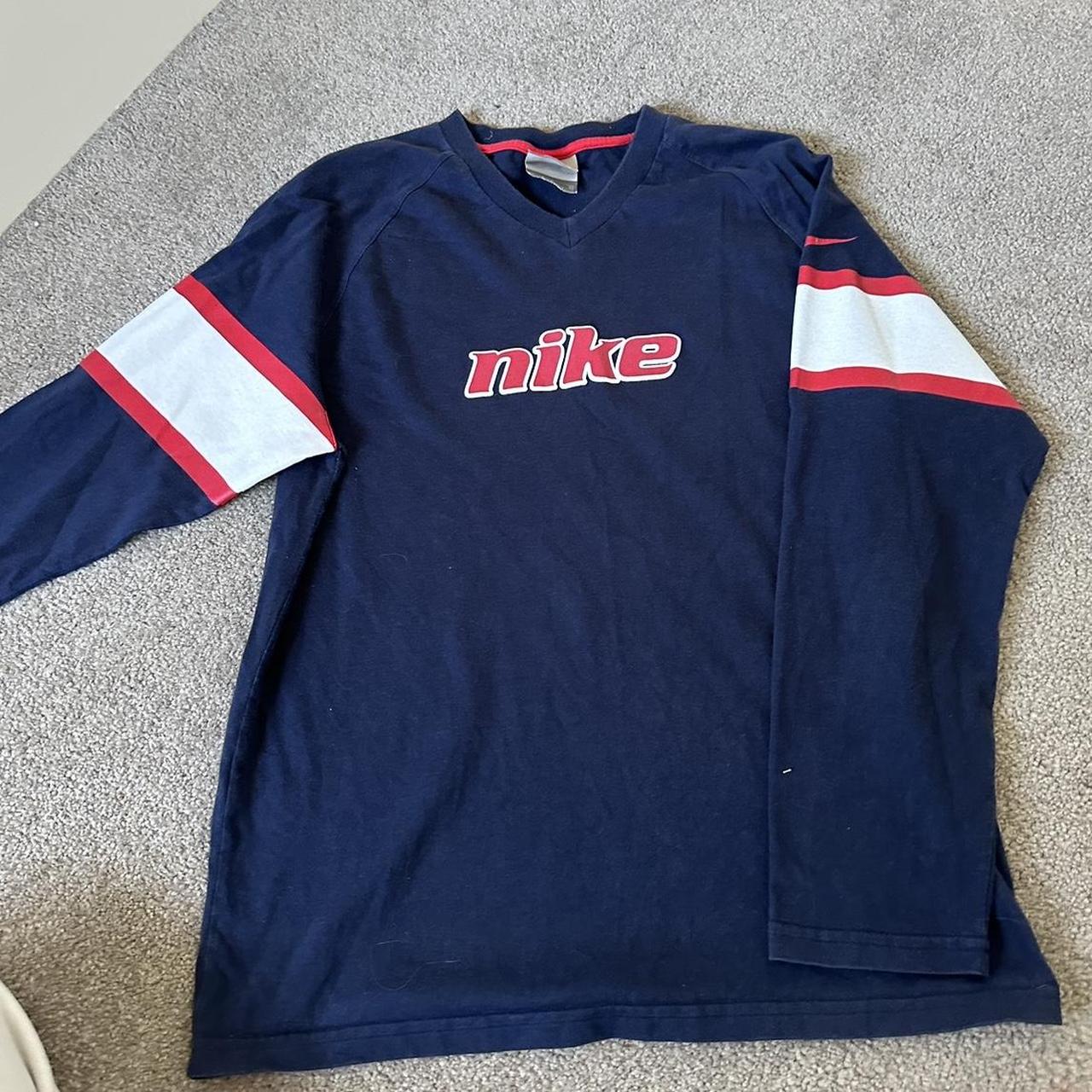 vintage nike long sleeve top. labelled size large... - Depop