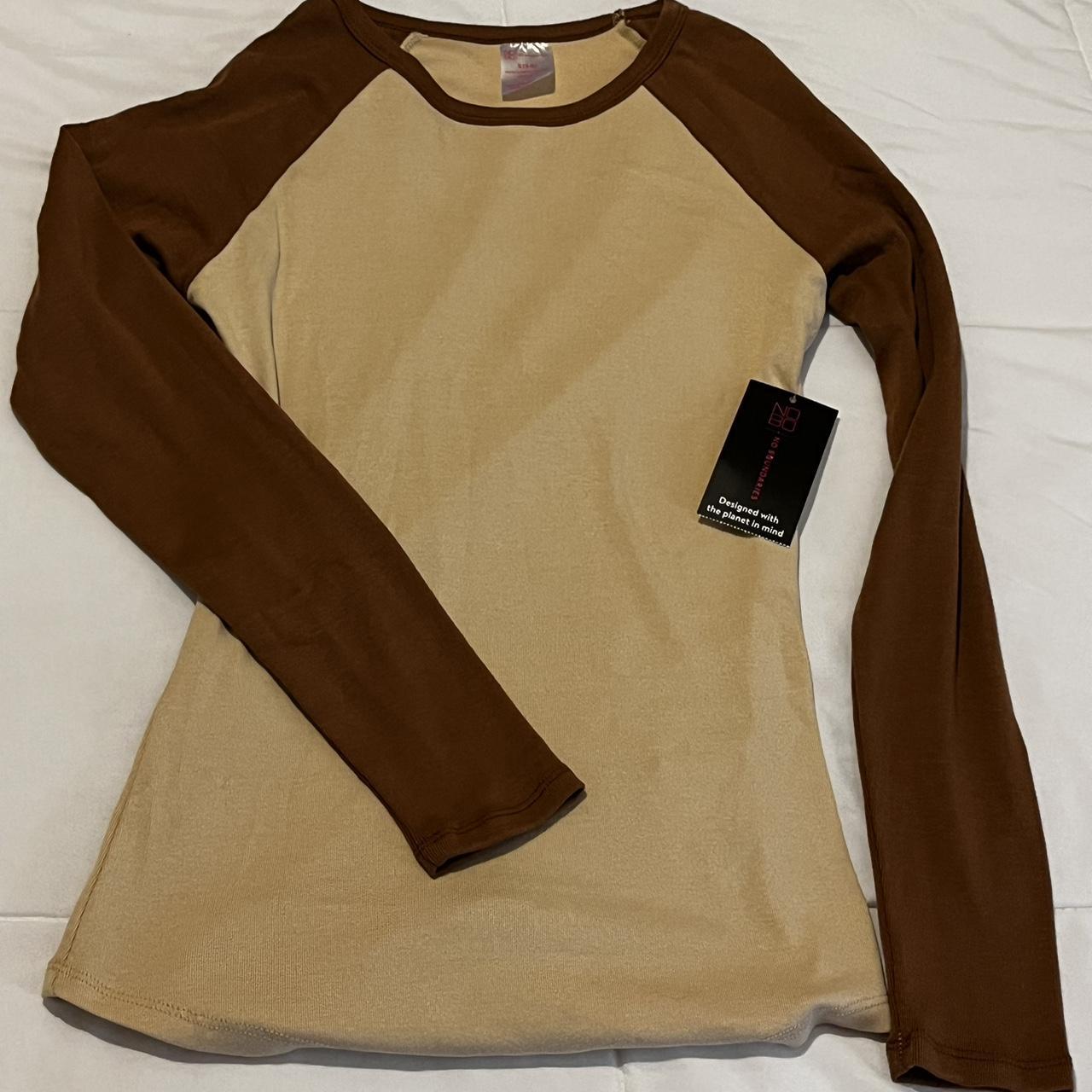brown raglan long sleeve -NEW WITH TAGS, never worn... - Depop