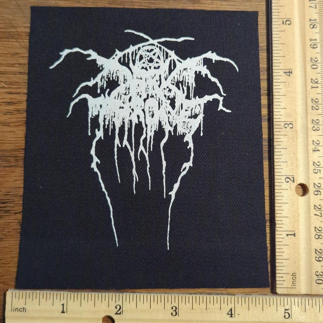 DARKTHRONE logo patch black metal satanic Satan... - Depop
