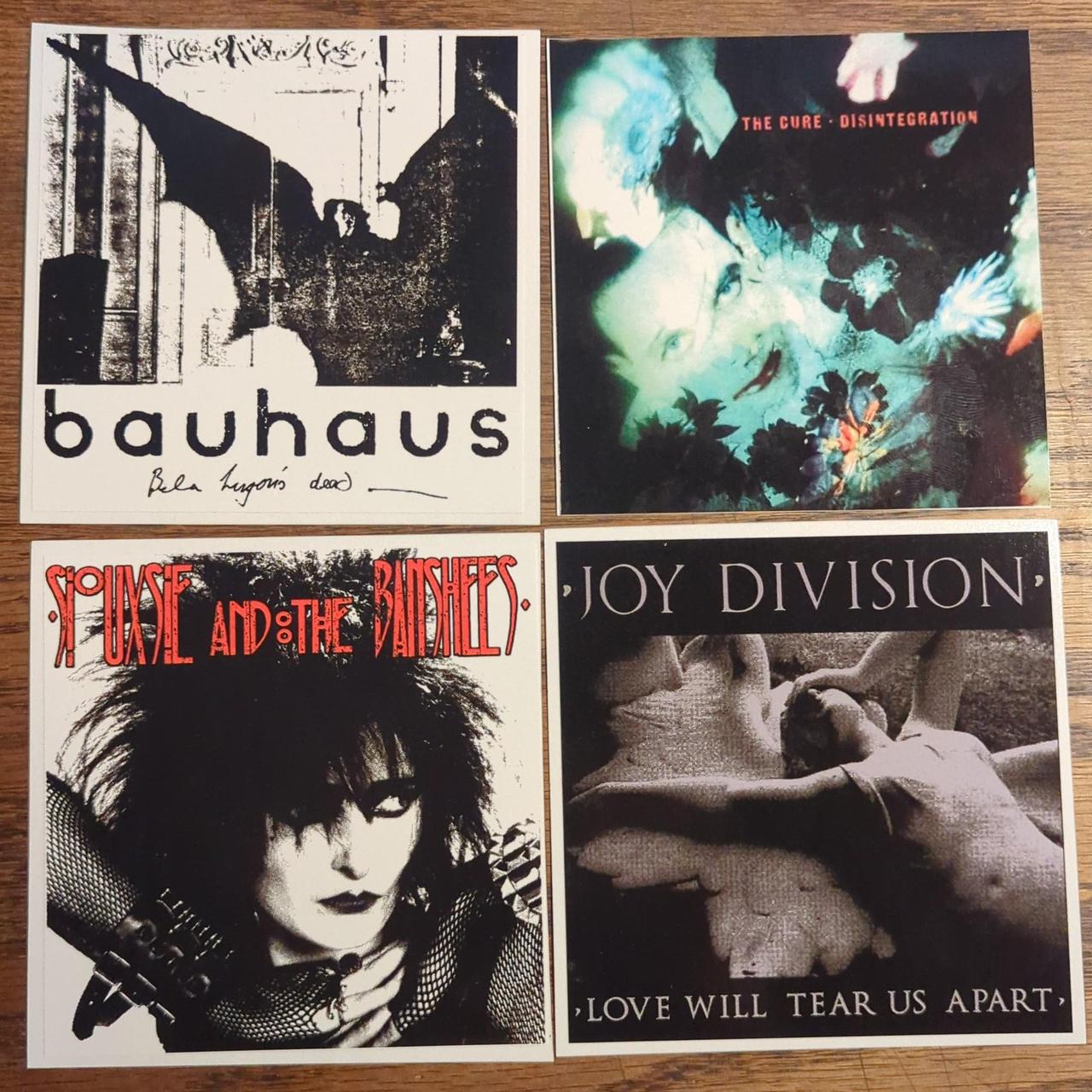 4 goth sticker set , Joy division, Bauhaus, The... - Depop