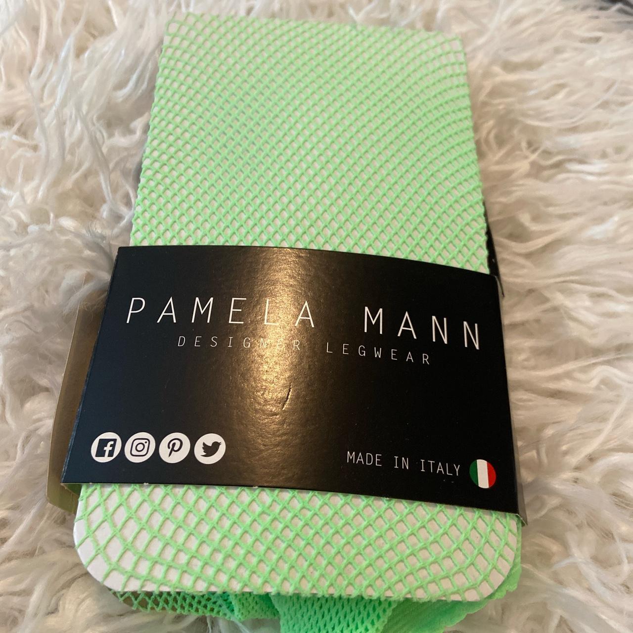 Neon green fishnet tights - Depop