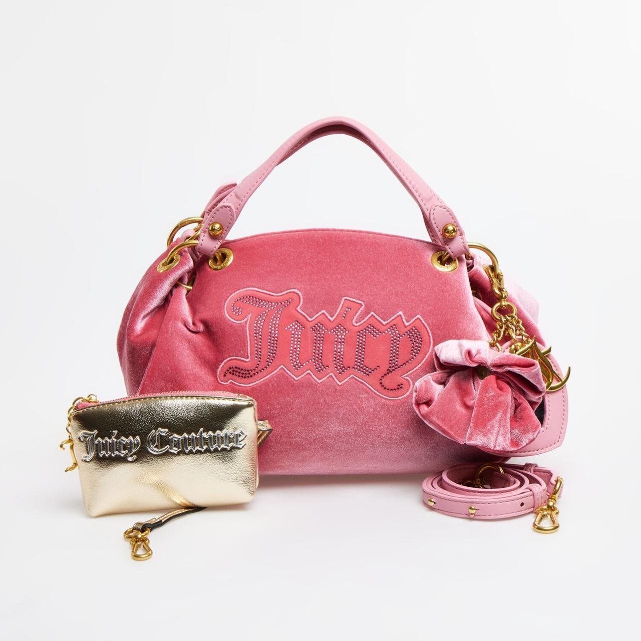 Juicy Couture Primrose Pink Velour Duffle Bag Brand... - Depop