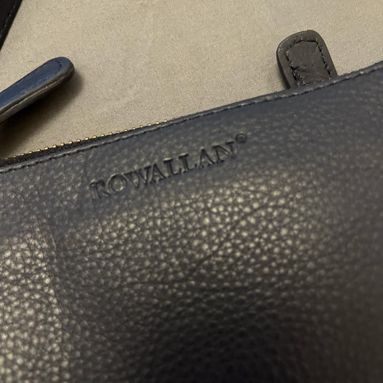 Rowallan navy blue leather crossbody pocket bag,... - Depop