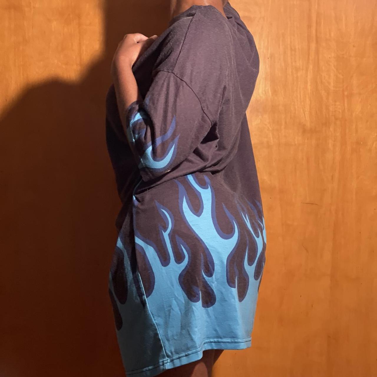 Fire Print oversized shirt dress 24 3/4” chest 34... - Depop