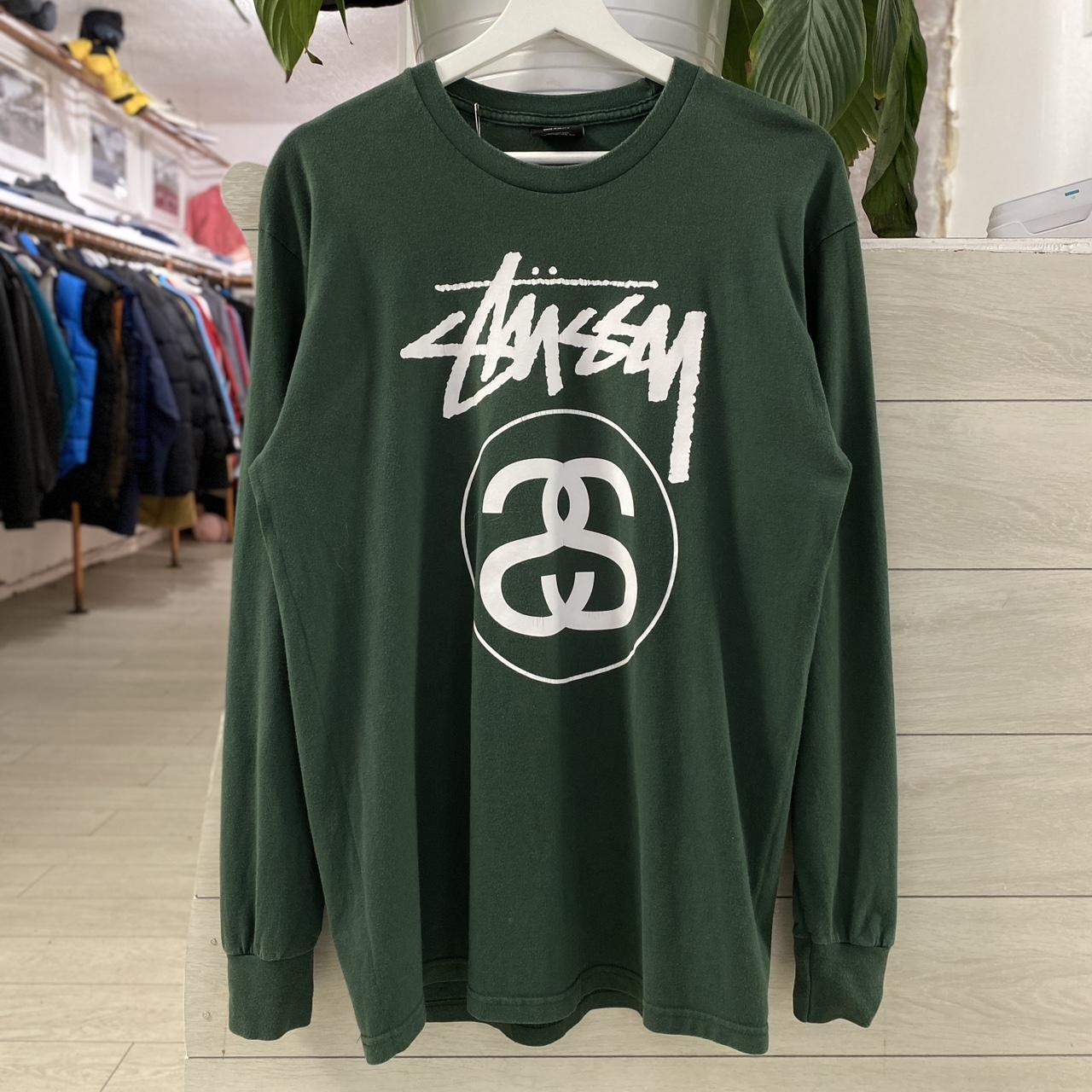 Stussy Double S Signature Script T-Shirt... - Depop