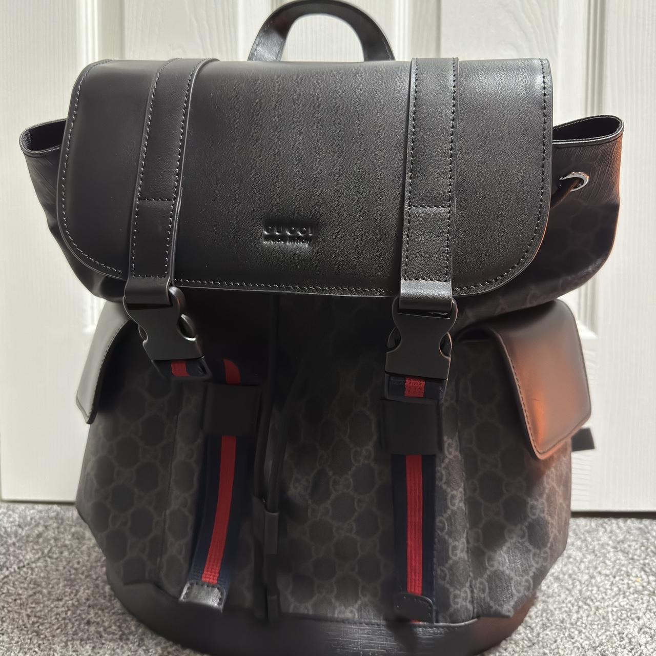 Gucci GG Supreme Black Backpack. Brand new with... - Depop