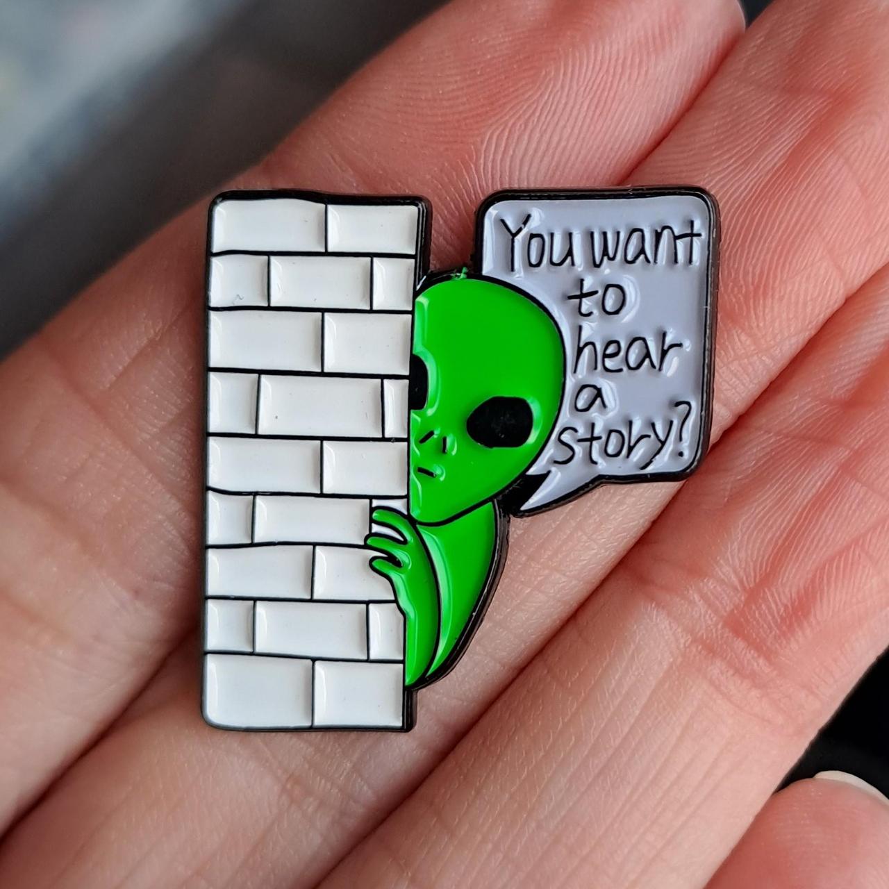 Cute alien enamel pin. #Alien #cute #enamelpin - Depop