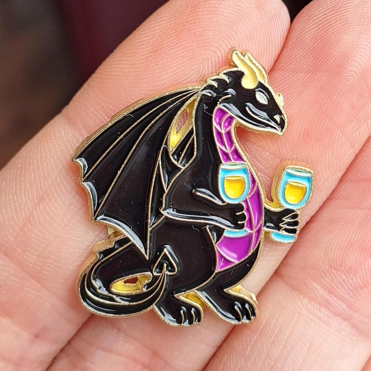 Beautiful dragon pin badge. #pin #badge #enamelpin - Depop