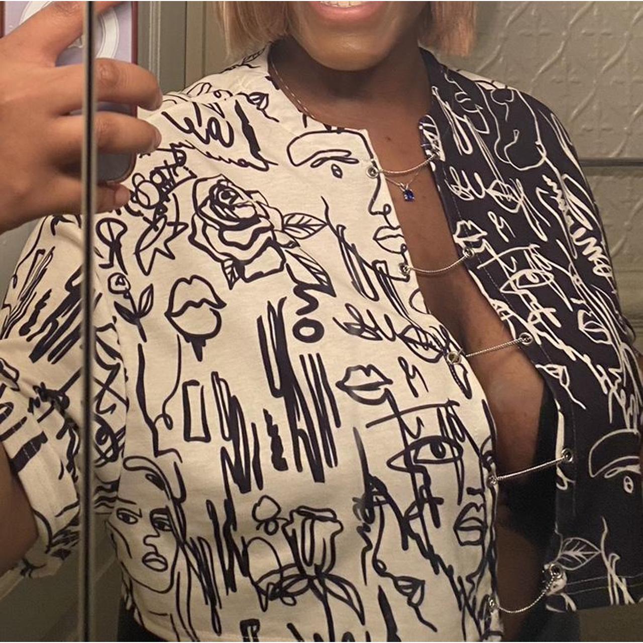 Split front shirt from shein size XL/0XL Only worn... - Depop