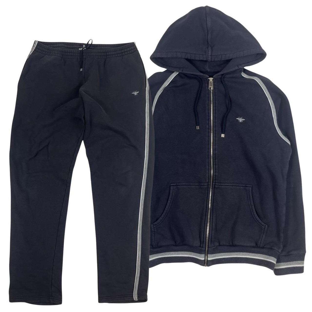 Christian Dior bee logo tracksuit • Navy / Grey •... - Depop