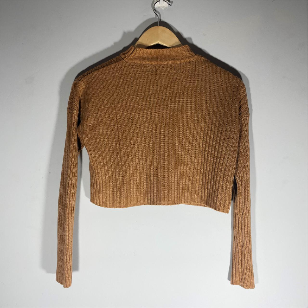 Cropped ribbed brown sweater A lovely autumnal... - Depop