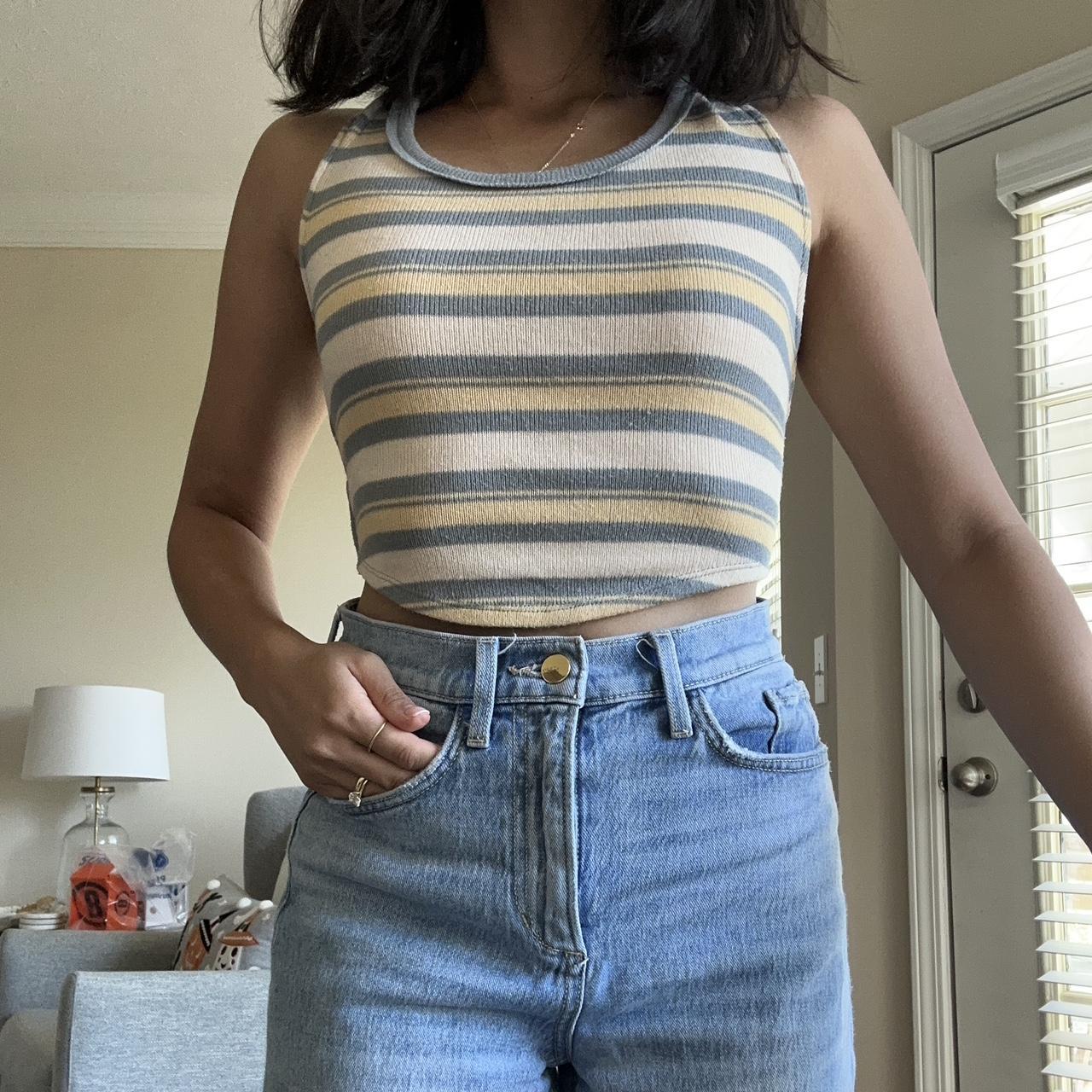 Free People Sweater Tank, Open Back, Size... - Depop