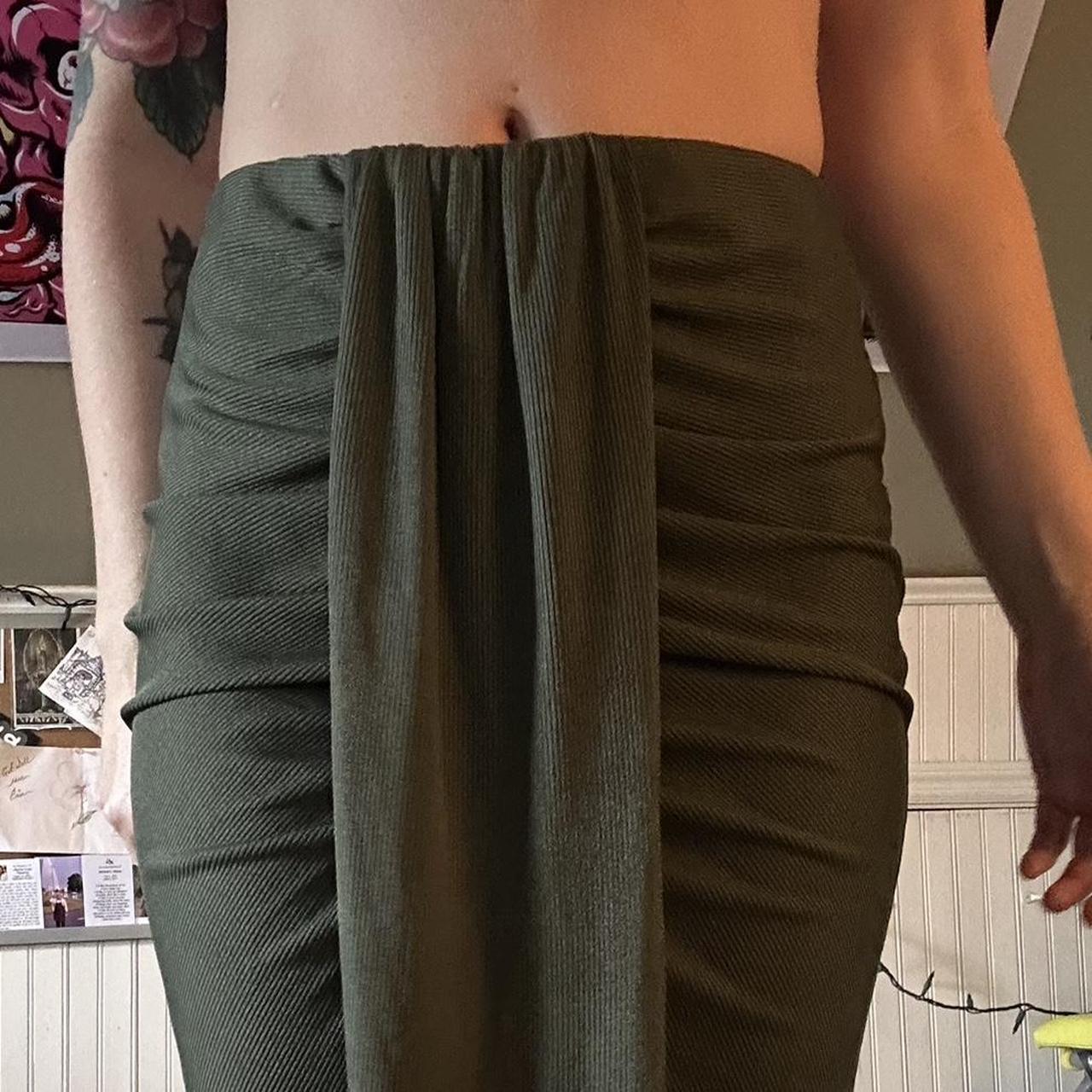 Cider dark green maxi type skirt with front detail... - Depop