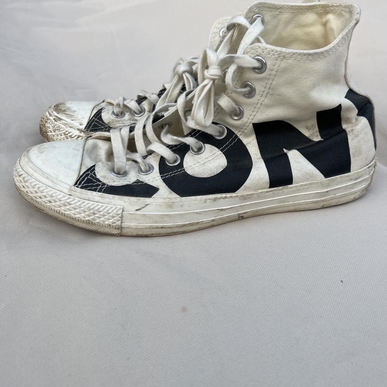 vintage high top converse some scuffs and wear US... - Depop