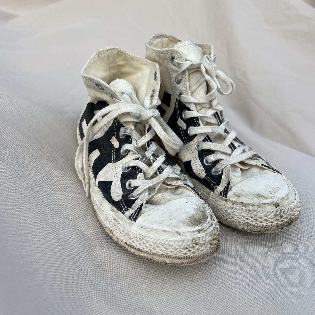 vintage high top converse some scuffs and wear US... - Depop