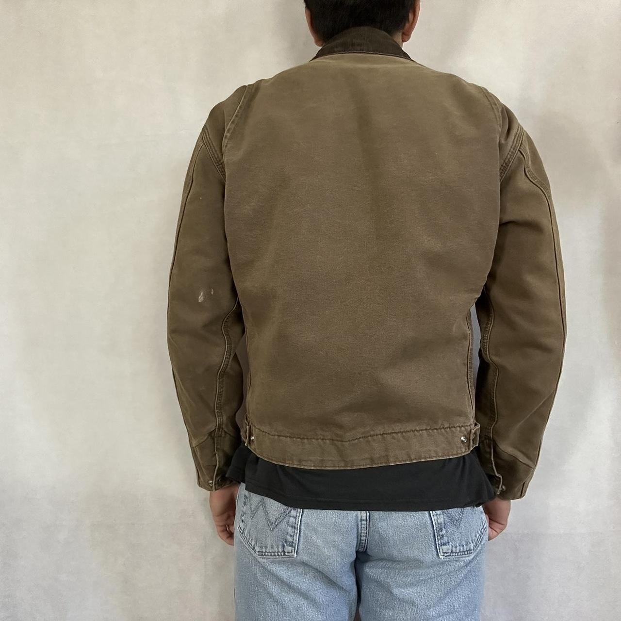 Vintage 90s mocha Carhartt Detroit jacket -Model is... - Depop