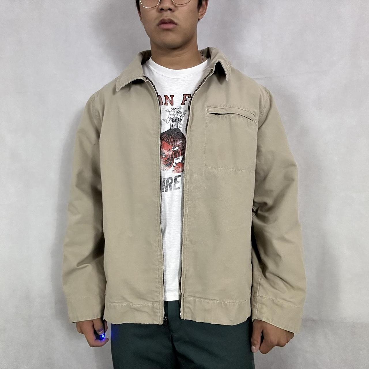 Mossimo Men's Tan and Cream Jacket | Depop