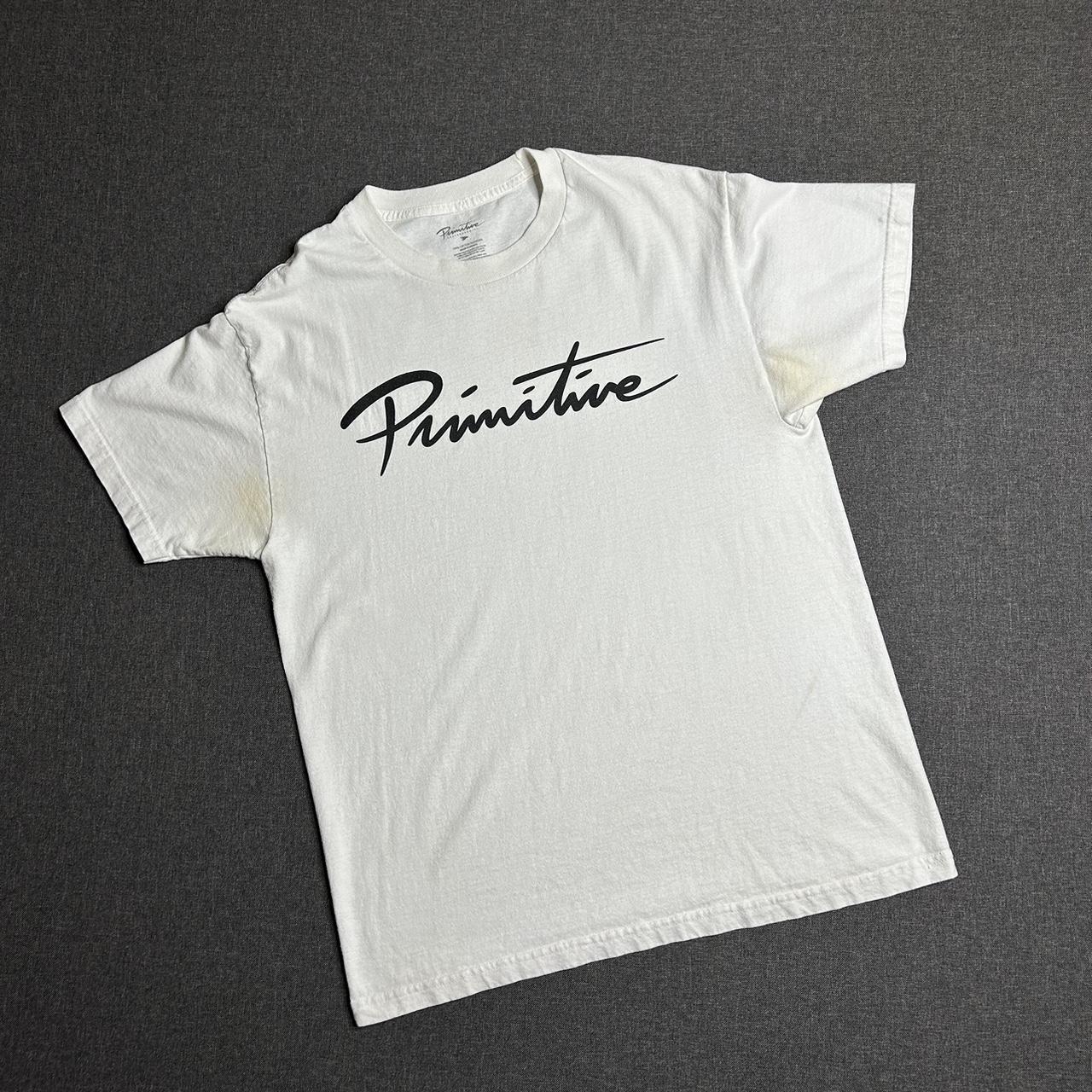 Primitive Men's White and Black T-shirt | Depop