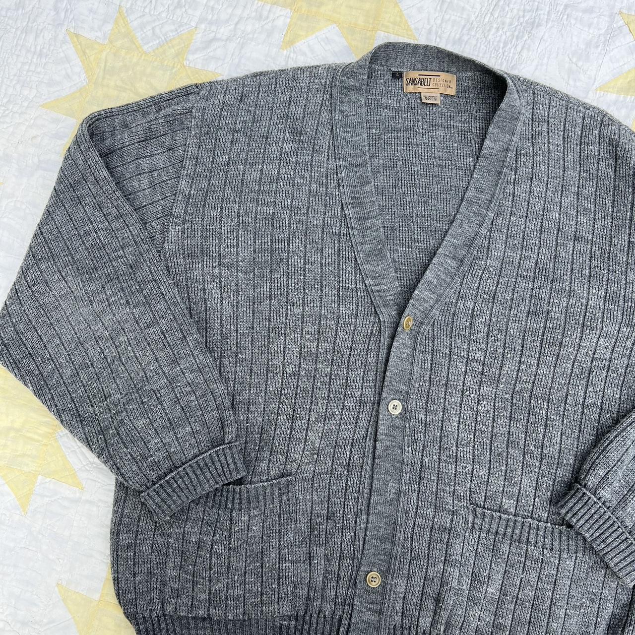 Gray knit cardigan, very soft and comfortable made... - Depop