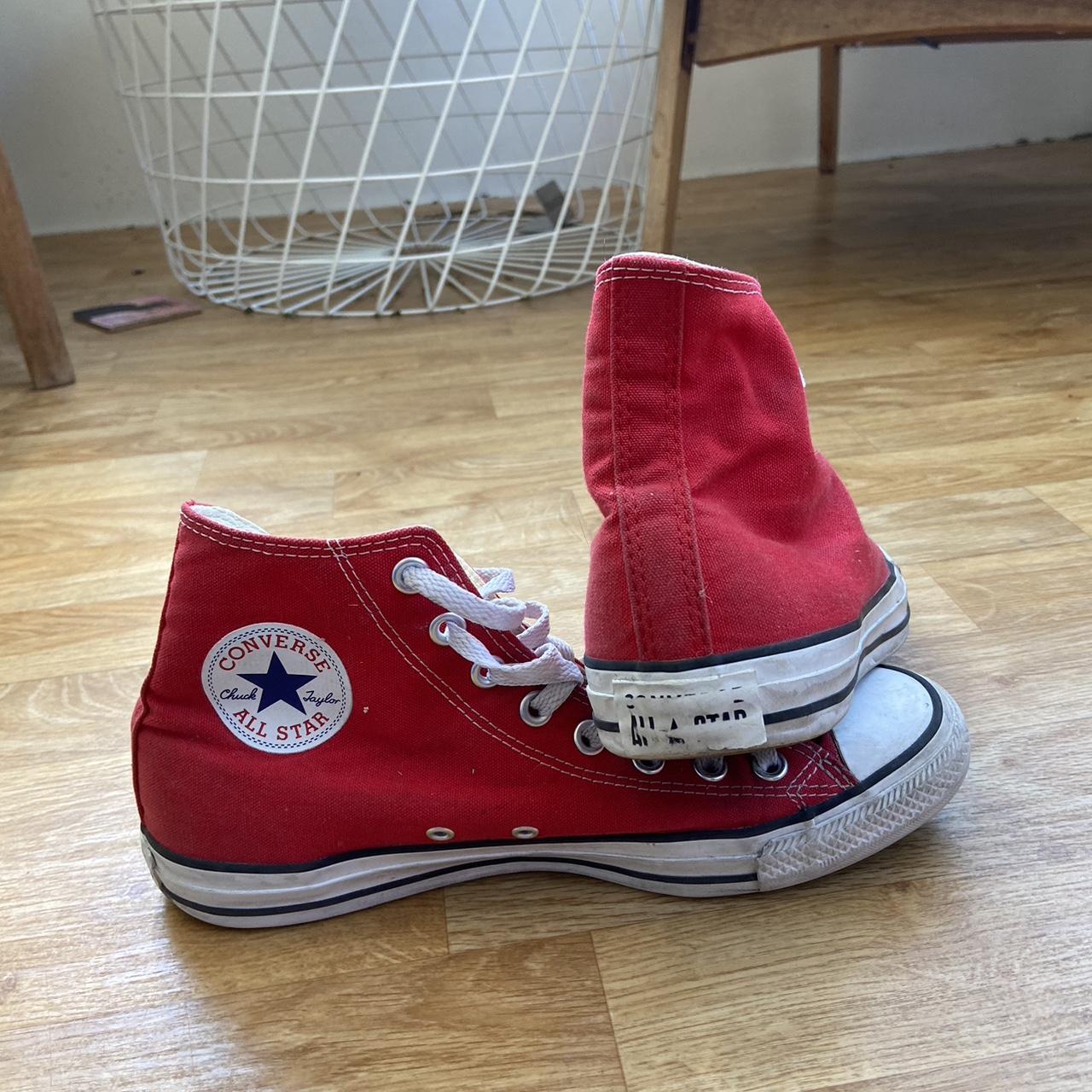 High top red converse. Cute and classic with plenty... - Depop