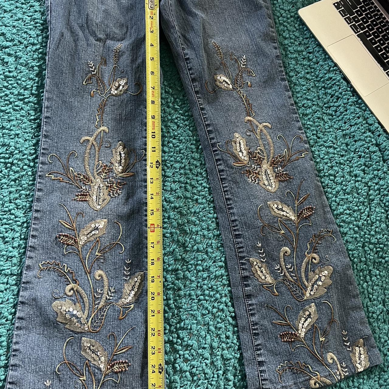 2000s vintage jeans! bedazzled! size 4 no signs of... - Depop