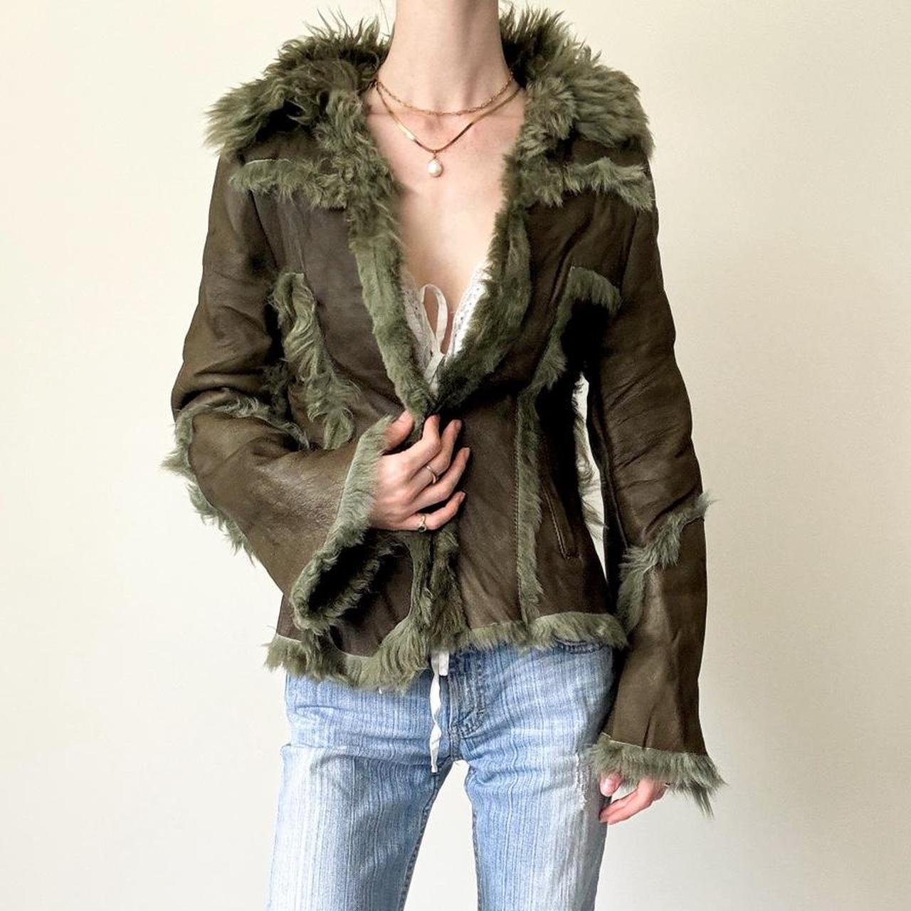 green pleather & faux leather penny lane style... | Depop