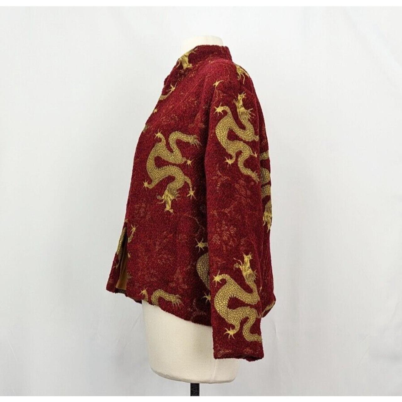 Vintage 90s Red Dragon Tapestry Jacket Item:... - Depop