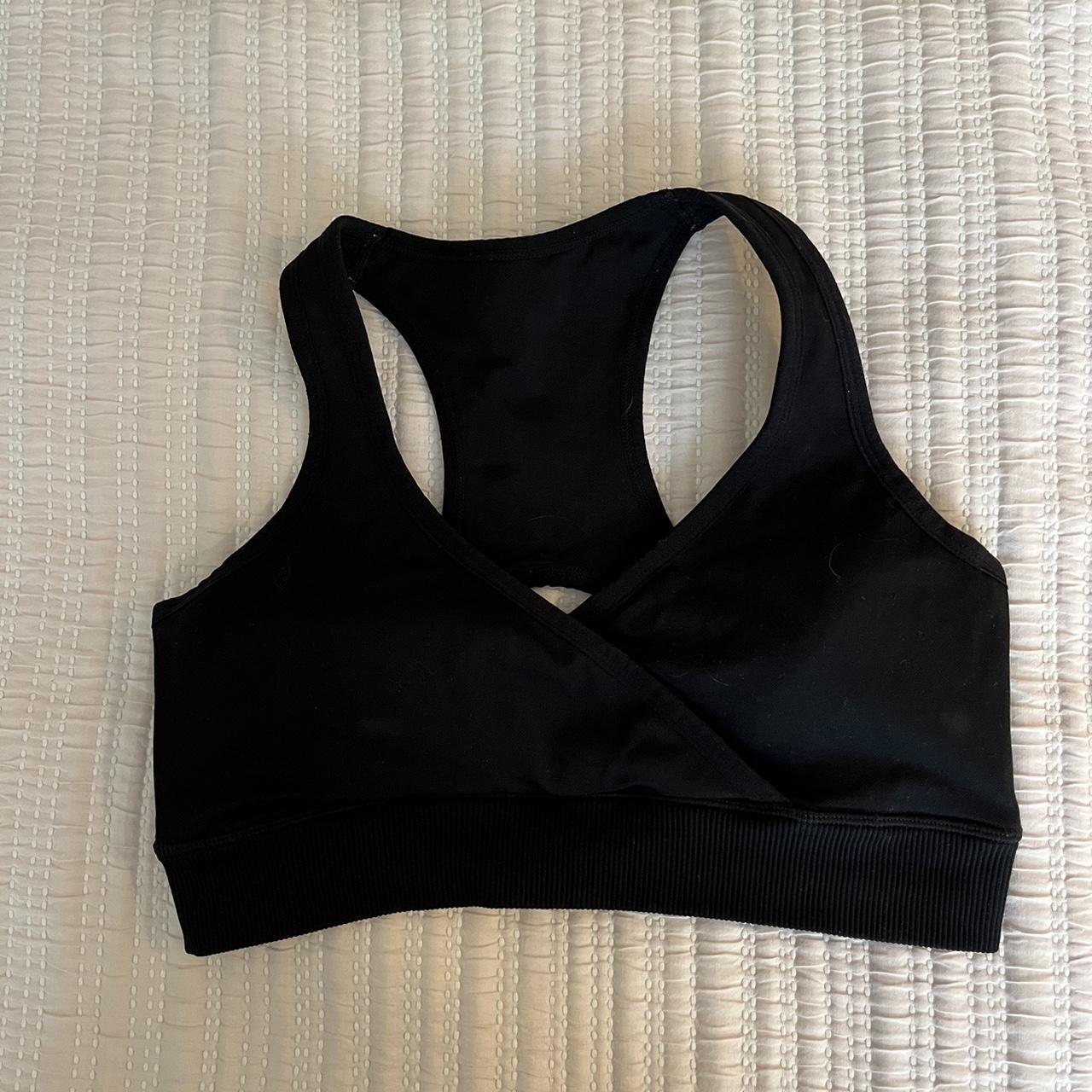 Elite eleven black crossover seamless sports bra size S - Depop