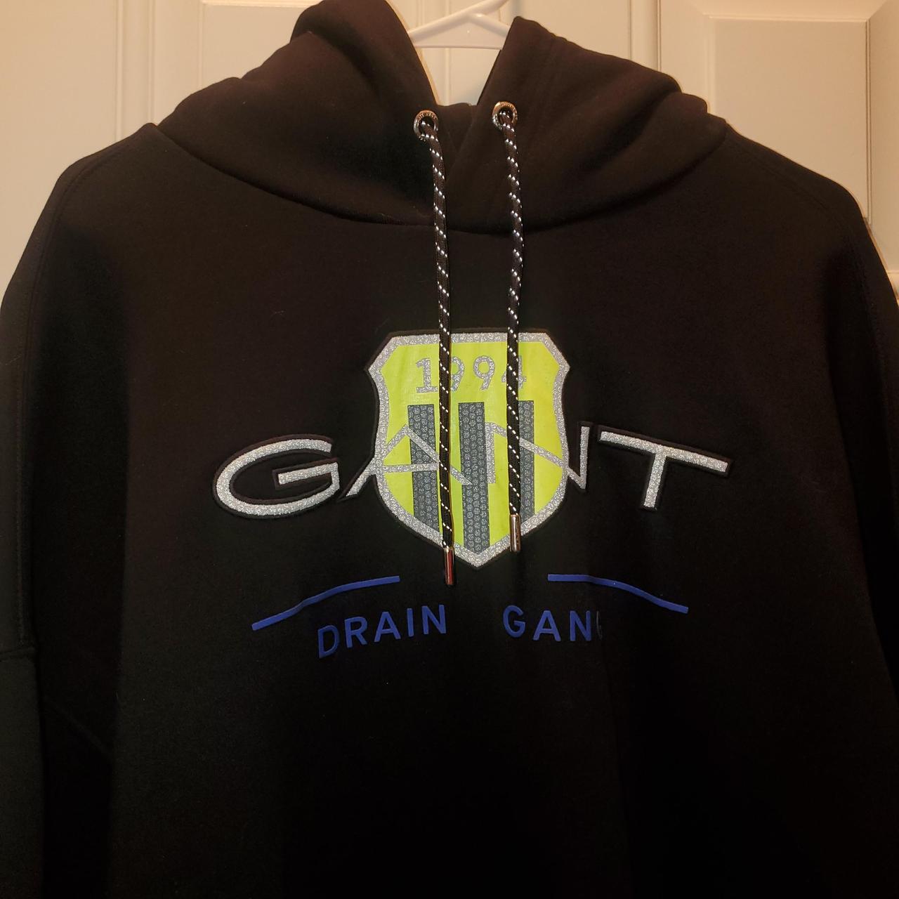 #BLADEE x #GANT DRAIN GANG XL BLACK HOODIE never... - Depop